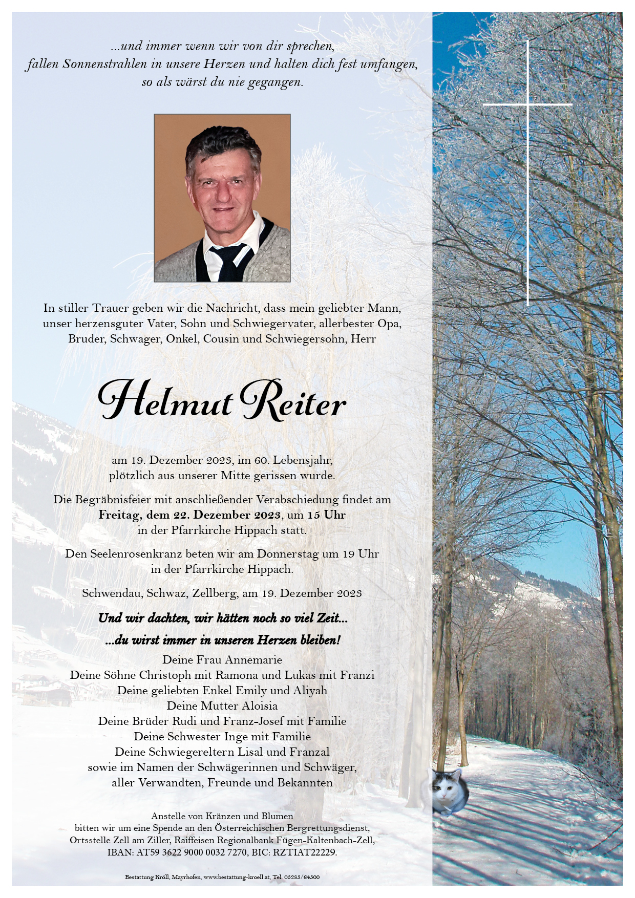 Kröll Franz Bestattung- und Überführungs GesmbH - Sterbefälle