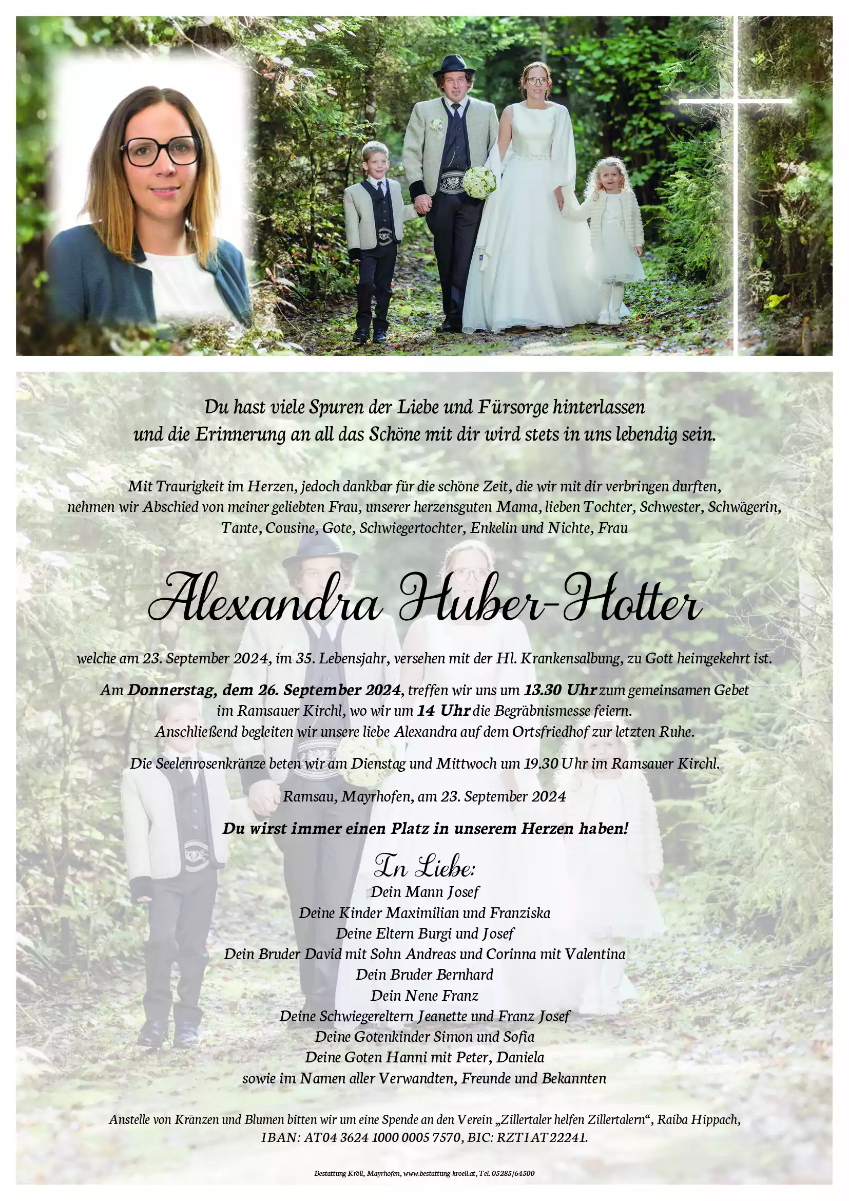 Kröll Franz Bestattung- und Überführungs GesmbH - Sterbefälle